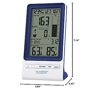 La Crosse Technology 724-1415BL Wireless Rain Station with Temperature and Humidity