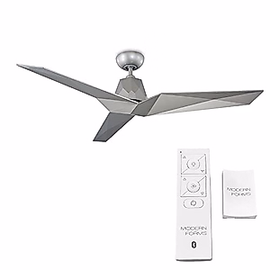 Vortex Smart Indoor and Outdoor 3-Blade Ceiling Fan 60in Automotive Silver with Remote Control works with Alexa, Google Assistant, Samsung Things, and iOS or Android App