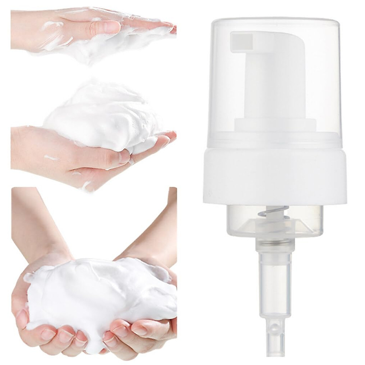 2PCS 150ml/5oz Empty Clear Plastic Foam Pump Bottles Foaming Dispenser Refillable Travel Toiletry Hand Wash Facial Cleanser Shampoo Cosmetic Container Storage Portable Foaming Bottles