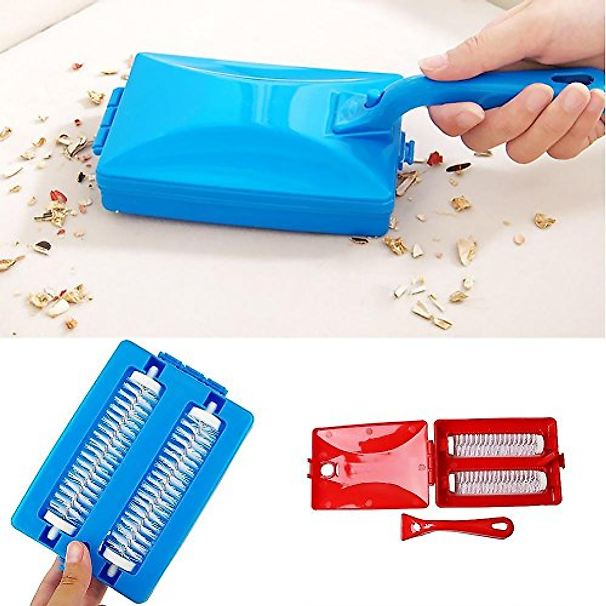 Gracefulvara Roller Handheld Carpet Table Sweeper Crumb Dirt Fur Brush Cleaner 1PC(Random Color)