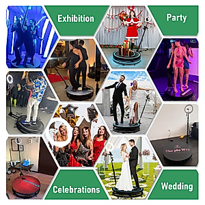 MWE 360 Photo Booth Machine for Parties with Extra Battery,Logo Customization,Software APP Remote Automatic 360 Spin Camera Booth,Honeycomb Box Packaging (45.3")