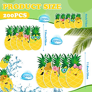 Yexiya 200 Pcs Pineapples Cutout Tropical Punch Paper Cut Outs Yellow Pineapples Shaped Paper Cut Outs Decoration for Preschool Classroom Bulletin Boards Walls Desks Window Door Party