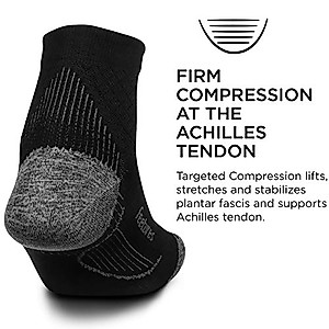 Feetures Plantar Fasciitis Ultra Light Quarter Sock (Small, Black)