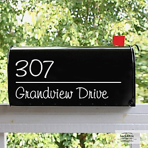 Personalized Mailbox Numbers - Street Address Vinyl Decal - Custom Decorative Numbering Street Name House Number Gift E-004x - Back40Life