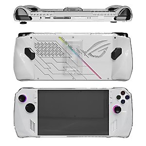 JDDWIN Full Case for ASUS Rog Ally 2023, Protective Handheld Case Skin with Detachable Front Shell Cover and Kickstand for Rog Ally,Shockproof/Non-Slip/Anti-Collision (Clear)