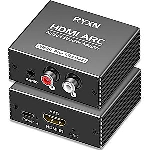 HDMI ARC Audio Extractor 192KHz, HDMI ARC Adapter with 3.5mm Audio and L/R Stereo Audio for HDTV Soundbar Speaker Amplifier