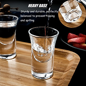TSONCR Shot Glasses with Heavy Base, 1 oz Tequila Shot Glasses Set of 4, Clear Shot Glasses Bulk, Small Glass Shot Cups for Vodka, Whiskey, Tequila, Espresso, Liquor (4 Pack)