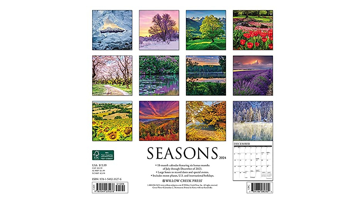 Seasons 2024 Calendar | Beautiful Wall Calendar & Organizer