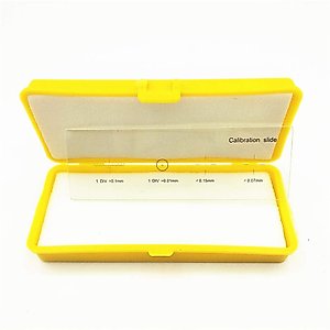 Microscope Stage Micrometer Calibration Slide with 4-Scales and 0.01mm Multifunctional Reticle Calibrating Ruler
