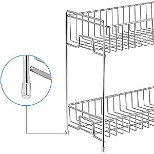 MOOACE Under Sink Organizer, 2 Tier Under Cabinet Bathroom Sink Organizers and Storage, Multi-purpose Under Sink Shelf Organizer Rack for Bathroom Kitchen