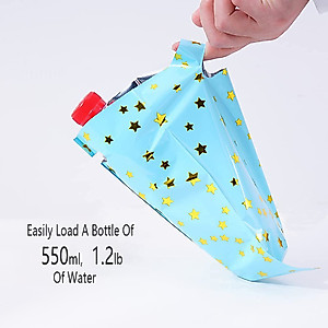 HABILE 48 pieces of plastic party gift bags, thicker gift bags with handles, plastic party candy bags with sparkling stars, suitable for all kinds of holiday parties