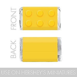 Building Blocks Birthday Party Mini Candy Bar Wrappers - 45 Stickers