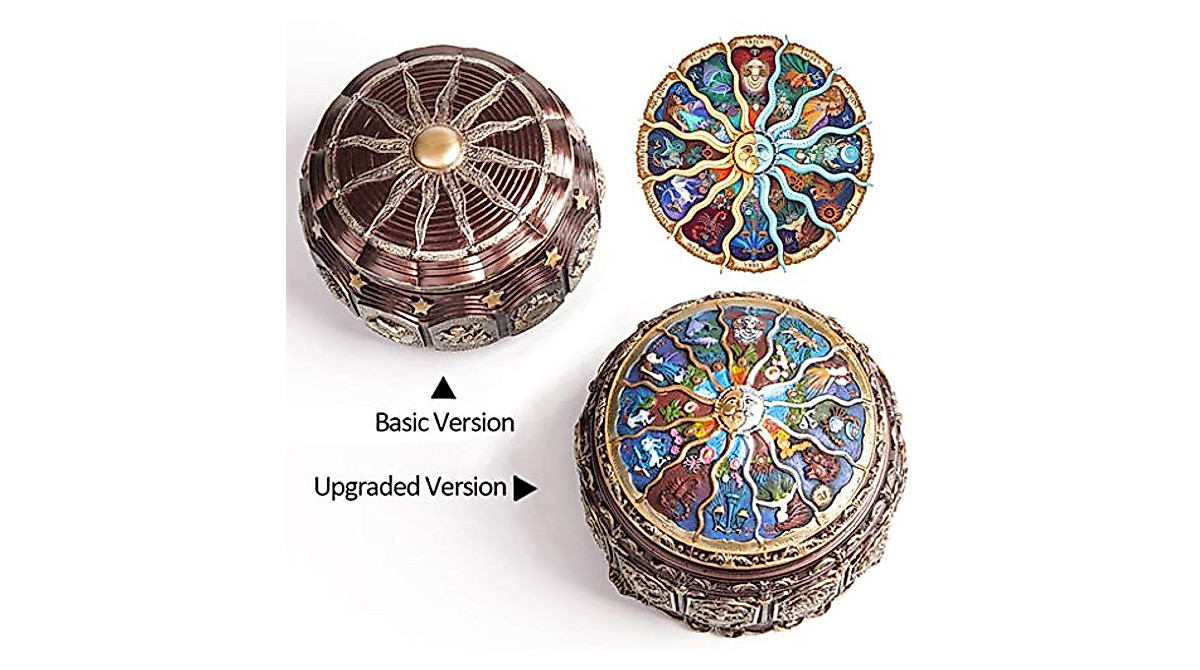 Briskfeel Vintage Music Box with Constellations & Goddess Lights