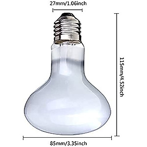 100W UVA Heat Bulb Pet Basking Spot Heating Lamp Bulb Soft White Sun Glow Reptile Heat Lamp Bearded Dargon Infrared Heater for Turtle Aquarium Aquatic Reptile Lizard Chicken Coop E26/E27 110V,2 Pack