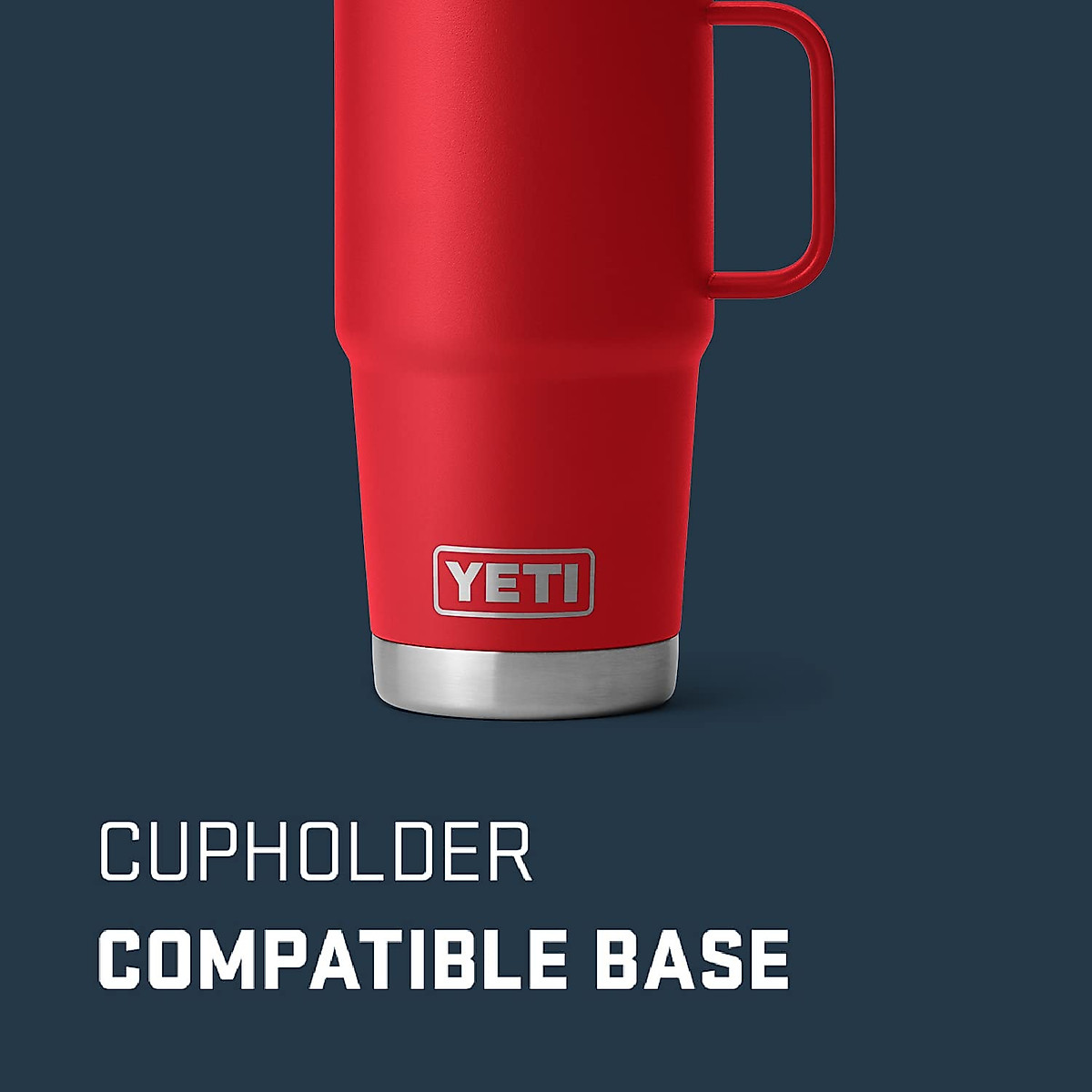 YETI Rambler 20 oz Travel Mug, Stainless Steel, Vacuum Insulated with Stronghold Lid, Rescue Red