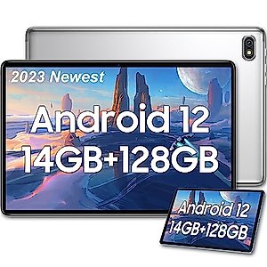 OSCAL Android 12 Tablet 10 inch Tablets, PAD10 14GB+128GB Tablet, 1TB Expand 8 Core Android Tablet, 2.4G/5G WiFi, 1920 * 1200 IPS, 6580mAh Fast Charge, BT 5.0, Dual Camera, Parent Control,Silver