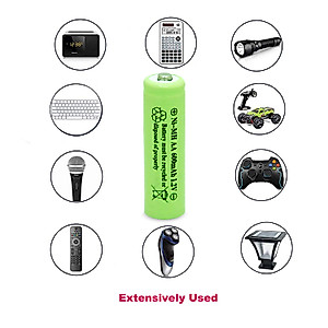 GSUIVEER Solar Light AA Ni-mh 600mAh 1.2V Rechargable Batteries AA Rechargeable Batteries for for Solar Lights (8Pack AA)