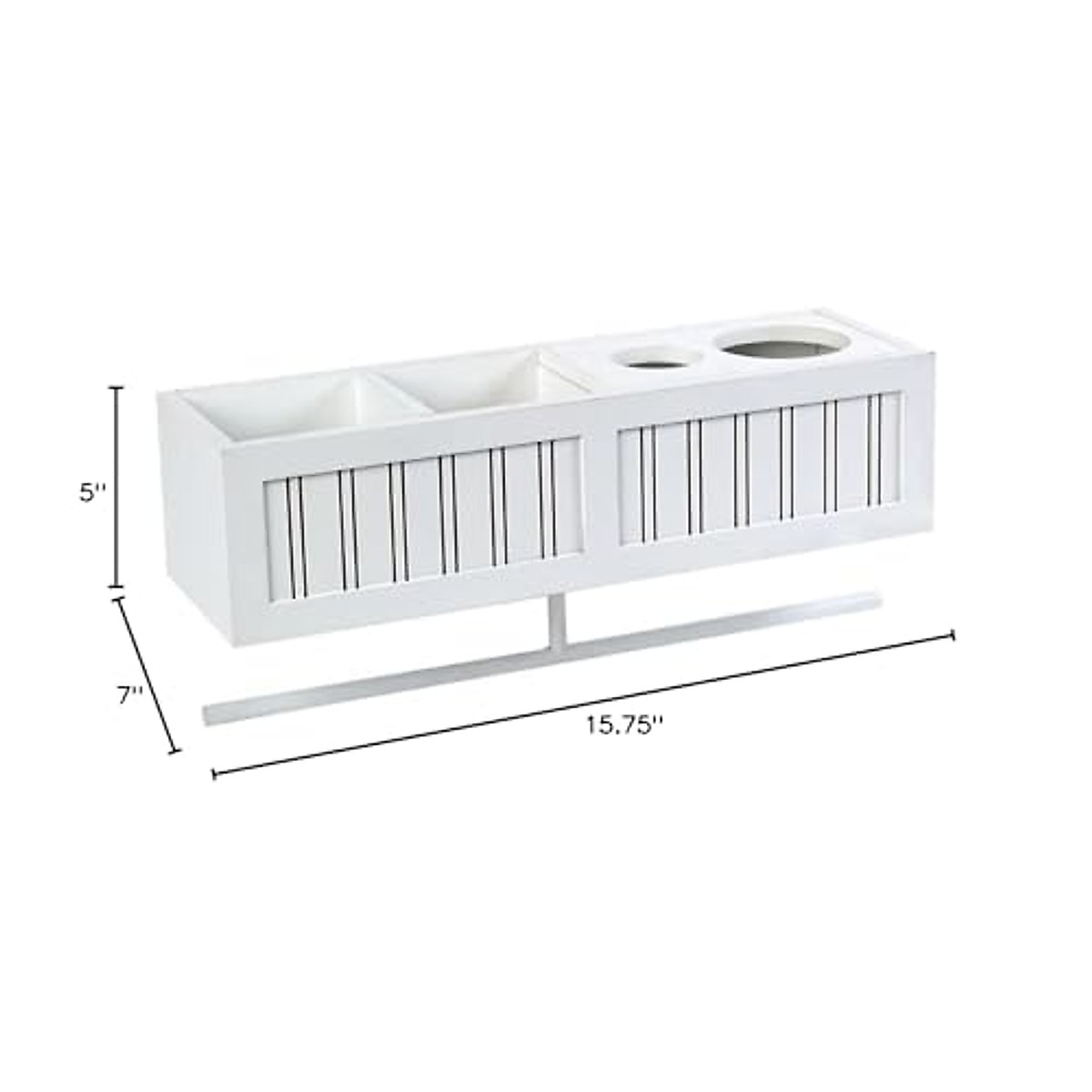 Beauty Wall Shelf with Towel Bar (White)