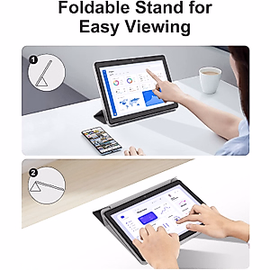 SANNUO 10 inch Android 11 Tablet pc, 3GB RAM, 32GB ROM, 128GB Expand Support, 1.6Ghz, 2.5D IPS Display, 8MP Camera,WiFi,G+G, Include Tablet Leather Case(Black)