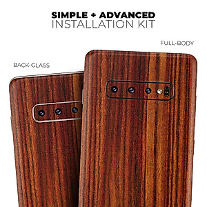 DesignSkinz Bright Red Ebony Woodgrain 2 Protective Vinyl Decal Wrap Skin Cover Compatible with The Samsung Galaxy S20 (Screen Trim & Back Glass Skin)