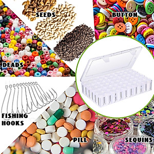 Willinglong 1 Pack Diamond Art Storage Containers Set, Grids Bead Organizer Box with Diamond Painting Accessories Labels for Diamond Art DIY Dot Craft Bead Jewelry Storage