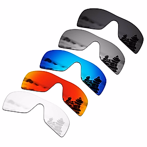 SmartVLT Set of 5 Men's Replacement Lenses for Oakley Batwolf OO9101 Sunglass Combo Pack S01