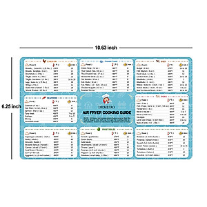 Air Fryer Cooking Time Chart + Kitchen Conversion Chart, Magnetic Sticker, Quick Reference Guide, Conversion Chart for weights, Measures, Temperatures and Volume, Must-Have Air Fryer Accessories