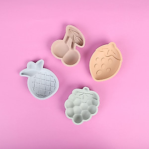 BLUE GINKGO Toddler Gardening Tools - Silicone Beach Toys, Garden Toys for Toddlers | Kids Shovel and Rake Set, Watering Can, Sand Molds | Outdoor Baby Gardening Set (Terracotta)