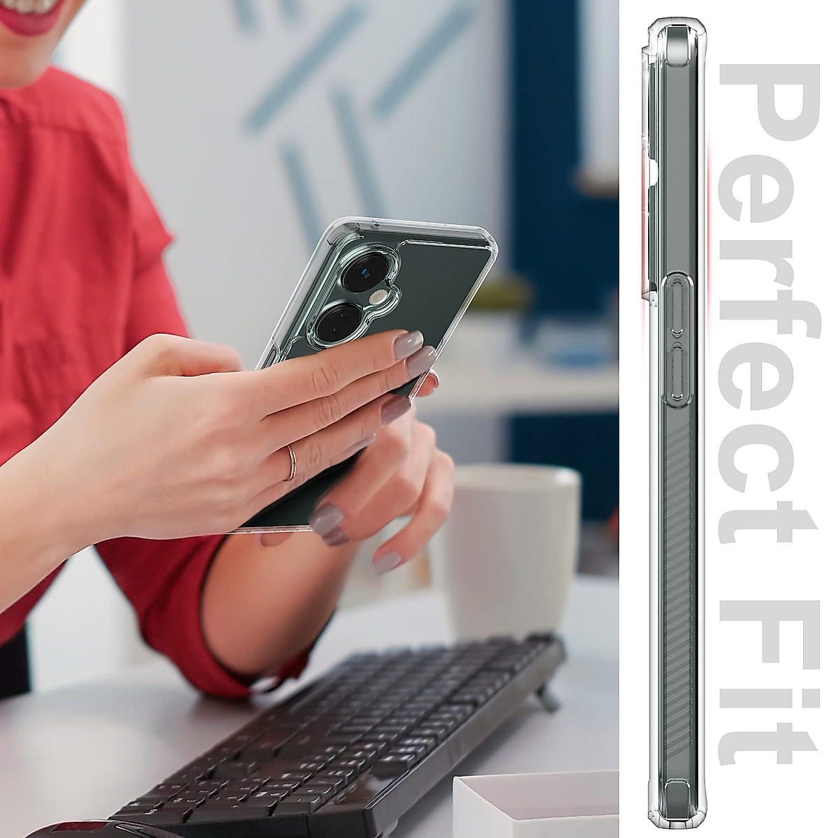 Clear Case for Oneplus N30 5G Case, [Hard PC Back + Soft TPU Bumper] [Anti-Yellowing] Slim Fit Full Protective Shockproof Transparent Case Cover for Oneplus N30 2023, Clear