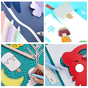 GINCEVHY 4 PCS Morandi Color Retractable Paper Cutter Pen, Craft Art Ceramic Blade, Safety Hobby Knife with Precision Blade for School and Home