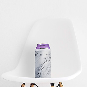 CM Soft Neoprene 16 Fl Oz Can Sleeves Insulators Can Covers for 16 Fluid Ounce Energy Drink & Beer Cans, Marble Pattern, 4 Pcs