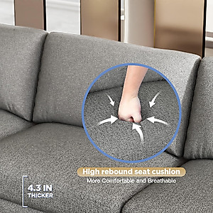 PayLessHere Single Sofa Couch 1-Seat Sofa Convertible Sofa Modular Single Sectional Sofa Couch for Living Room Bedroom Office (Gray)