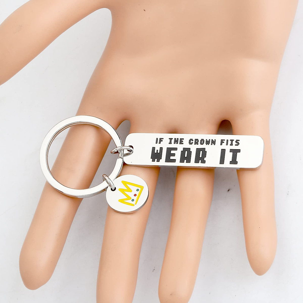 KEYCHIN Dream Ranboo Keychain SMP Gifts If the Crown Fits Wear It Jewelry Ranboo Quote Gifts For SMP Gamer (If the Crown K-S)