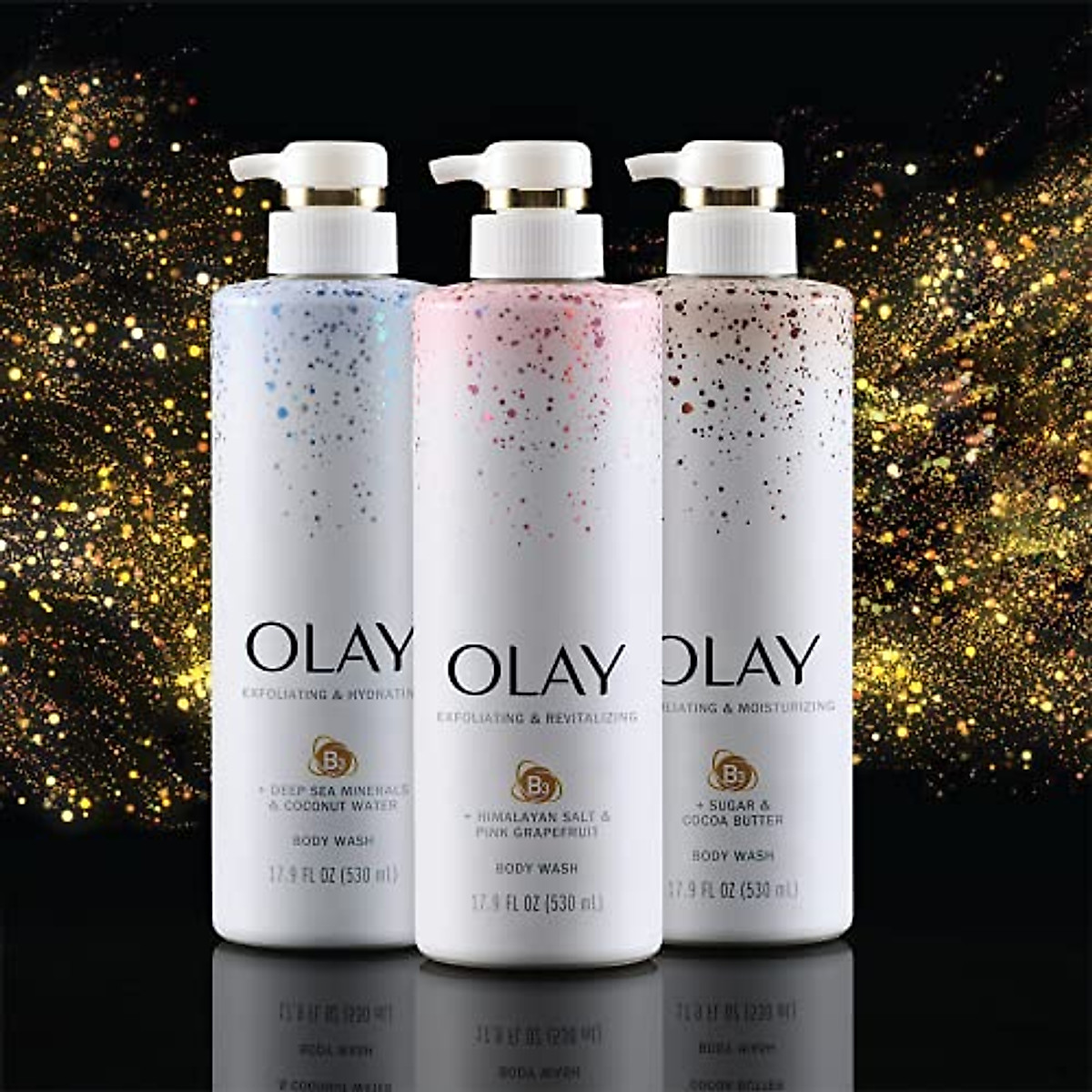 Olay Exfoliating & Revitalizing Body Wash With Himalayan Salt Pink Grapefruit and Vitamin B3 20 Fl Ounce 4 count