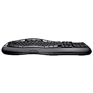 Logitech K350 Wave Ergonomic Keyboard with Unifying Wireless Technology - Black