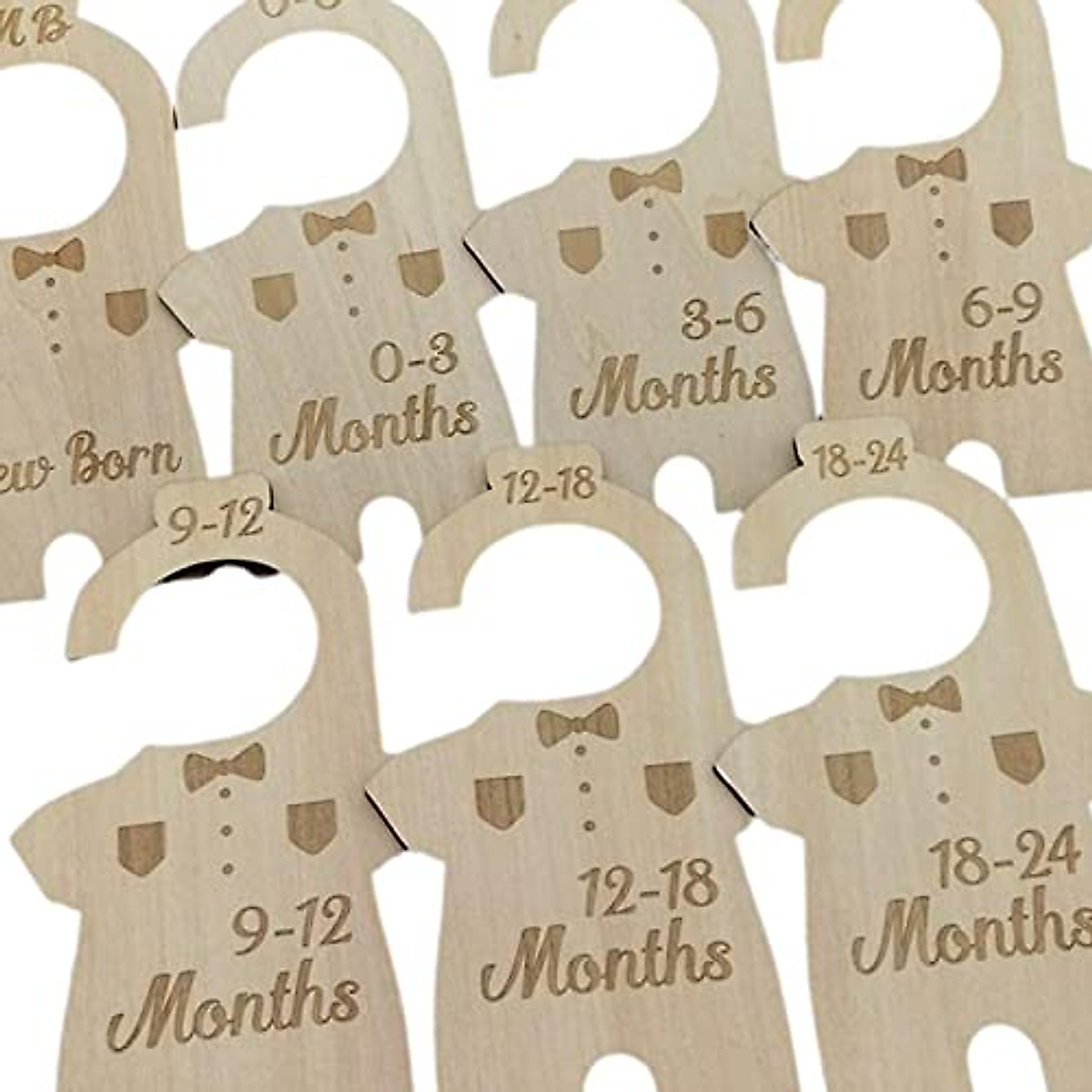 Milageto 7X Baby Closet Size Dividers, Baby Closet Organizer,Durable Baby Closet Dividers from Newborn to 24 Months for Any Nursery Decor, Style B