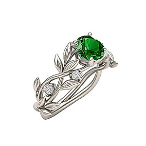 SEniutarm Engagement Love Rings Wedding Bands Elegant Wedding Bridal Leaves Vine Hollow Shiny Rhinestone Lady Ring Jewelry for Women/Girl Finger Rings DIY Jewelry Gifts - Sapphire Blue US 9