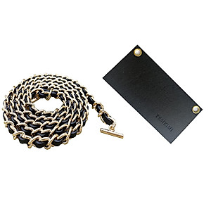 Conversion Kit Real Cowhide Leather Chain+Insert Compatible with Chanel Flap Long Wallet