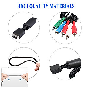 6Ft Component HD AV Cable for PS2/PS3/PS3 Slim HDTV-Ready 5-Wire TV Cables-1 Pack