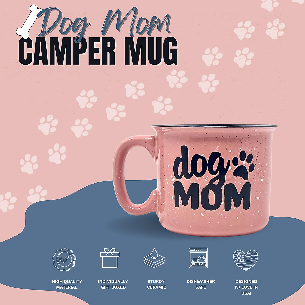 Cute Funny Coffee Mug for Dog Lovers - Dog Mom, Dog Dad, Fur Mama - Unique Fun Gifts for Her, Dad, Mom, Sister, Teacher, Coworkers - Coffee Cups & Mugs with Quotes