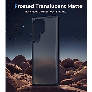 Simtect Shockproof for Samsung Galaxy S23 Ultra Case [Military Grade Drop Tested] [Ultimate Silky Touch] Translucent Matte Hard Back & Soft Edge Slim Protective Case for Galaxy S23 Ultra 6.8", Black