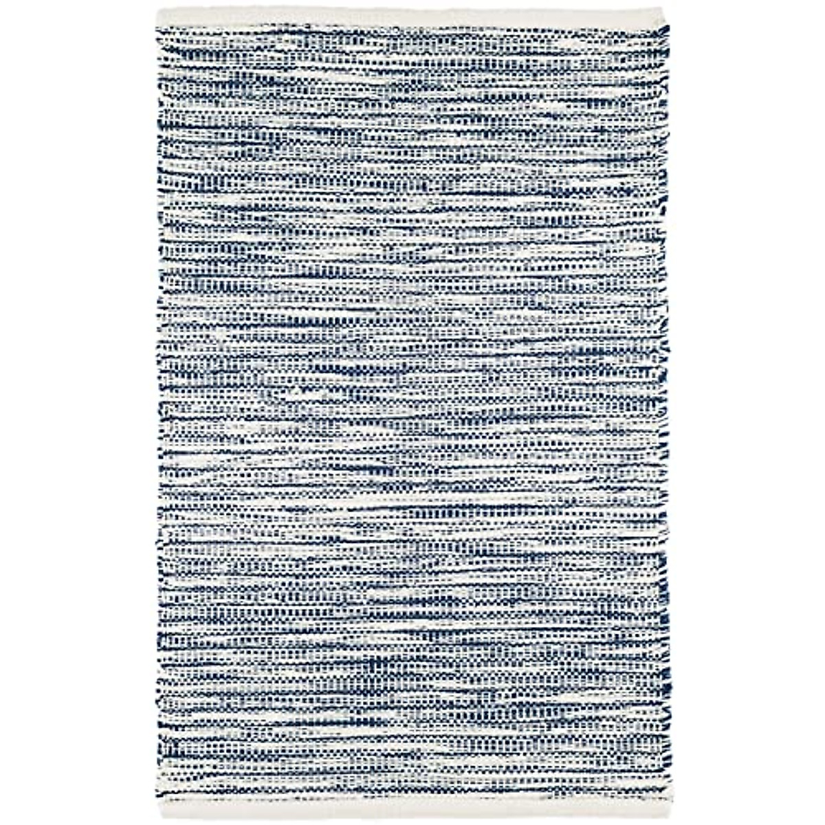 Dash and Albert Tideline Navy Handwoven Indoor/Outdoor Rug, 8 X 10 Feet, Blue Stripe Pattern