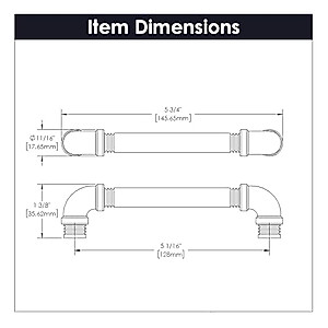 Hickory Hardware Pipeline Collection Pull 5-1/16 Inch (128mm) Center to Center Black Nickel Vibed Finish