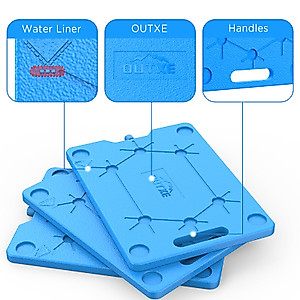 OUTXE Large Ice Packs for Coolers 3-Pack 9.5 * 13 Inch Slim Space Saving Reusable Long Lasting Cold Freezer Packs for Coolers Keep Food Fresh