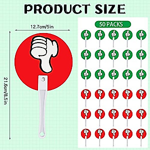 50 Pack Thumbs up Thumbs Down Classroom Voting Paddles Handy Teacher Classroom Event Supplies Plastic Thumbs up Sign Green Red Yes or No Paddles True False Paddles for School Classroom Student