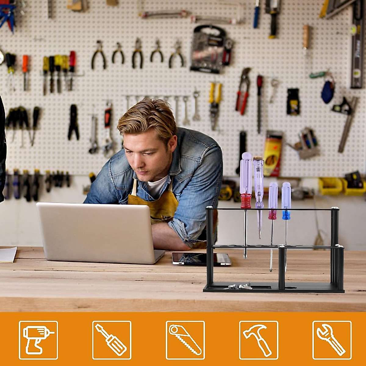 KELEAPEKER RC Screwdriver Storage Rack, Heavy Duty RC Tool Stand, Removable, 3 Layers, with Tool Organizer