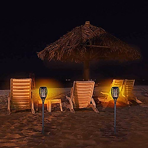 Rayodesol Solar Flame Torch Lights Outdoor, Decorative Pack of 1 pcs Each 96 LED Lamp with Dancing Flames Torches Landscape, Waterproof Outdoors Garden Patio Deck Decorations Lighting with Auto On/Off