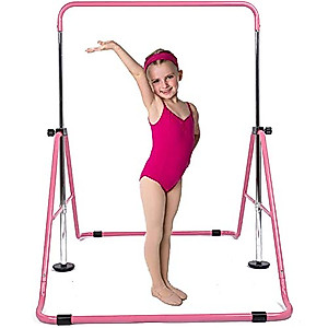 DOBESTS Gymnastics Bar, Kids Folding Horizontal Bar, Adjustable Height Gymnastic Horizontal Bars, GymnasticTraining Equipment for Home Gym Indoor Garden Outdoor
