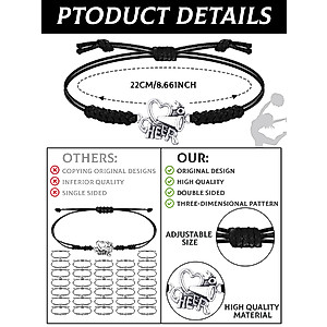 Rtteri 20 Pcs Cheerleader Gifts Cheer Bracelet Girls Charm Bracelet Adjustable Cheerleader Gifts For Cheer Team Jewelry Accessories Bulk(Black)