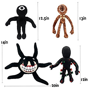 Lesome Doors Plushies Doors Plush Set of 4 New Monster Horror Game Stuffed Figure Doll Halloween Christmas Birthday Great Choice for Graduation Gift Party Favors (C-Door)